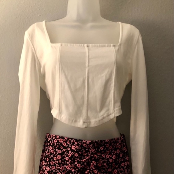 Missguided | Tops | Missguided White Corset Long Sleeve Crop Top | Poshmark